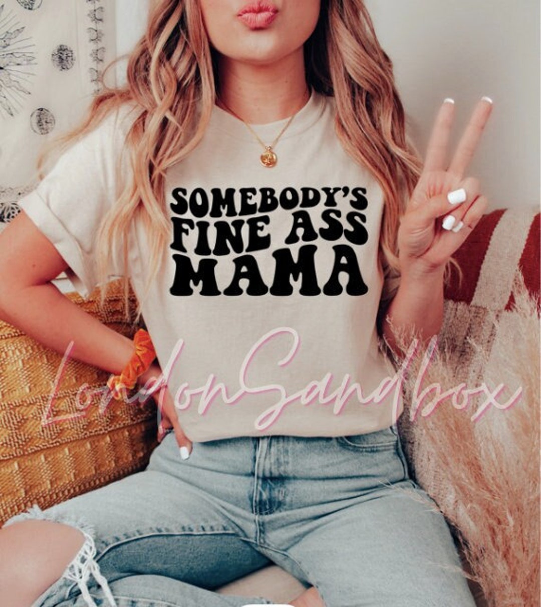 Somebody's Fine Mama Mom Retro Wavy Letters Unisex Heavy Cotton Tee - Etsy