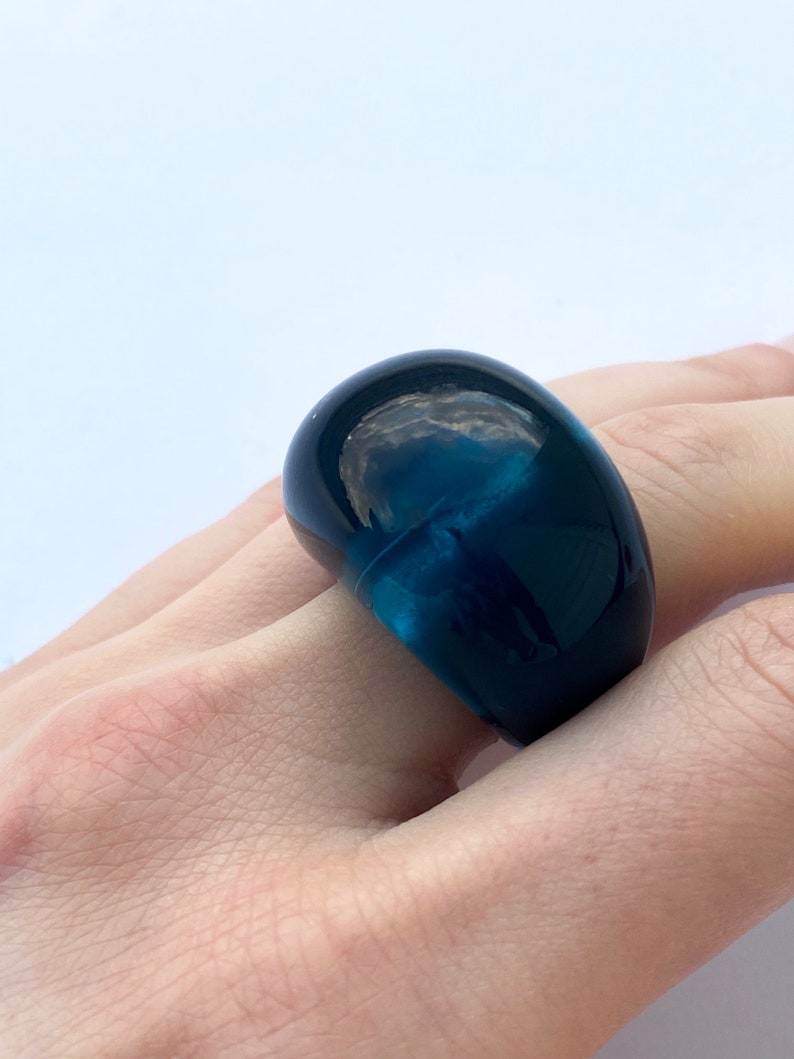 Red and Blue Glass Ring - Etsy