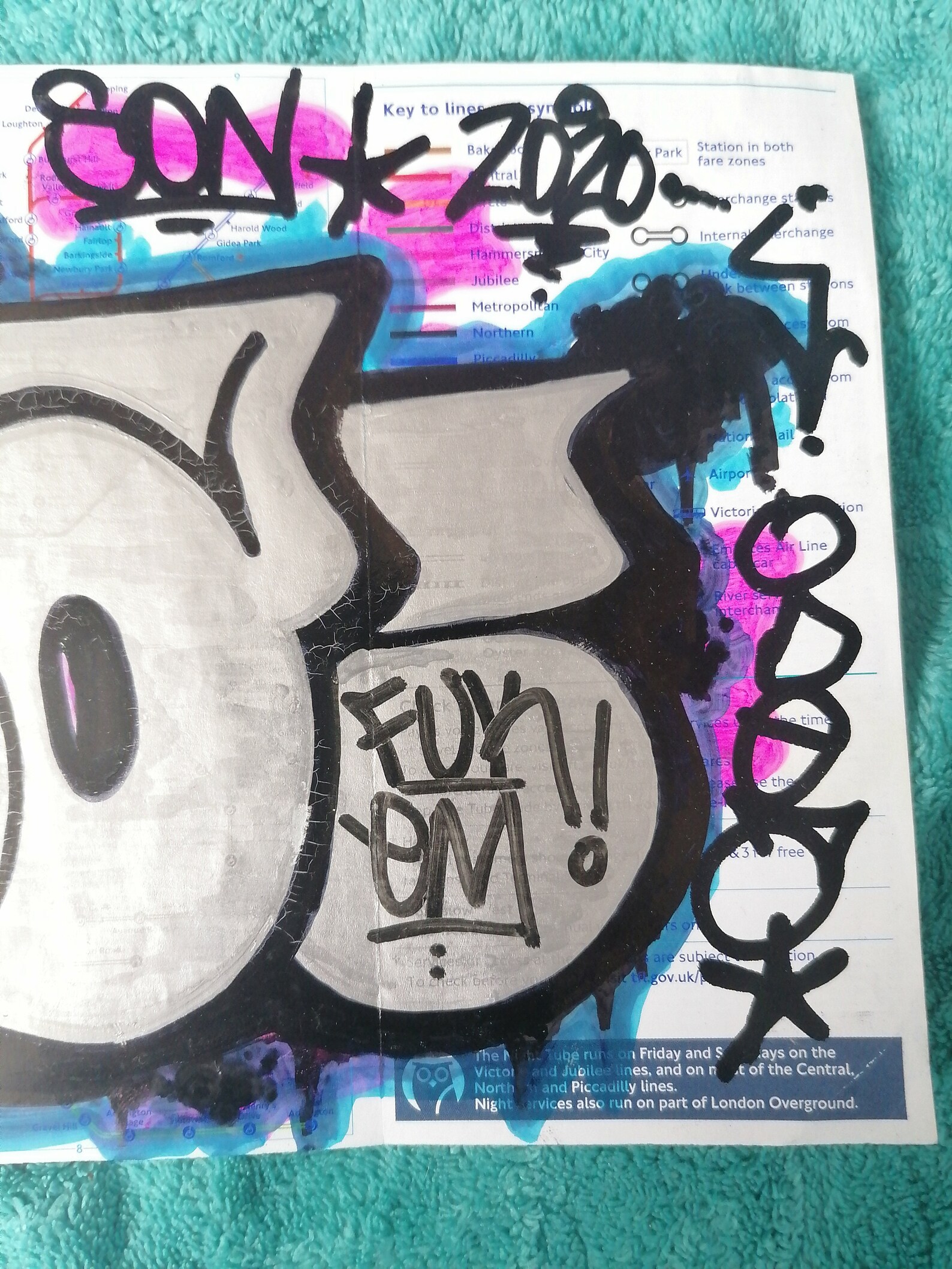 ODEA DDS London tube map graffiti Street art | Etsy