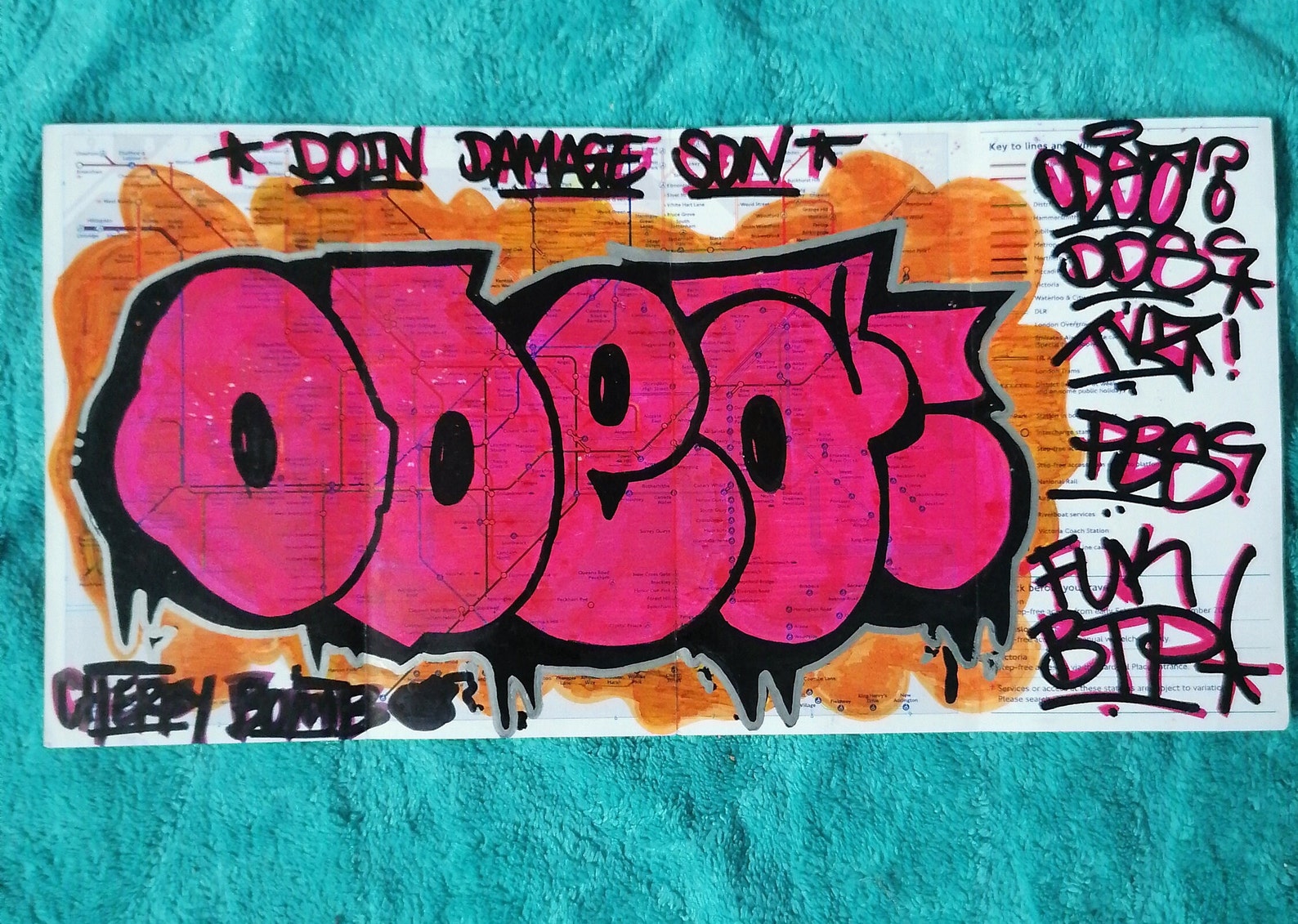 ODEA DDS London tube map graffiti Street art | Etsy