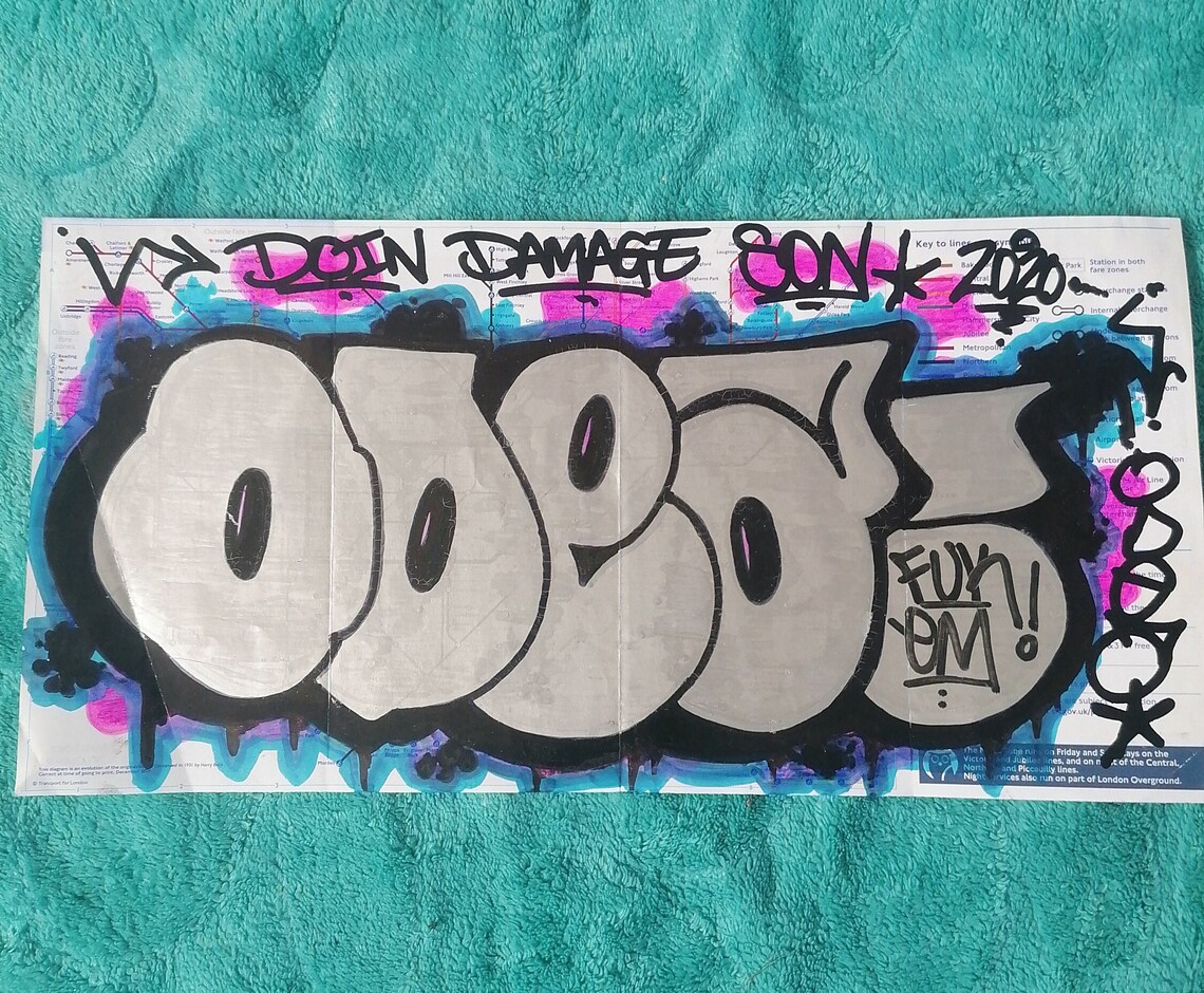 ODEA DDS London tube map graffiti Street art | Etsy