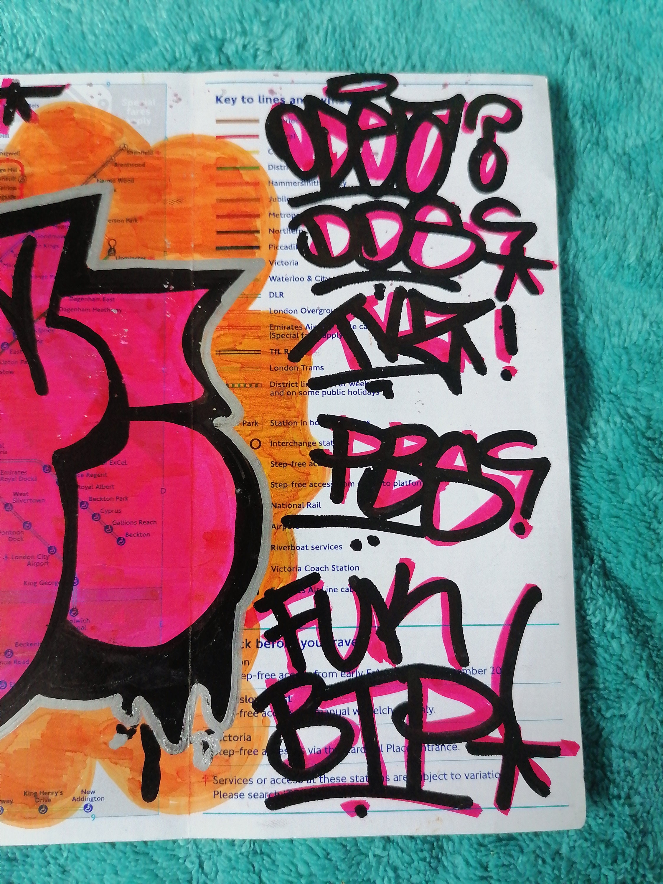 ODEA DDS London tube map graffiti Street art | Etsy