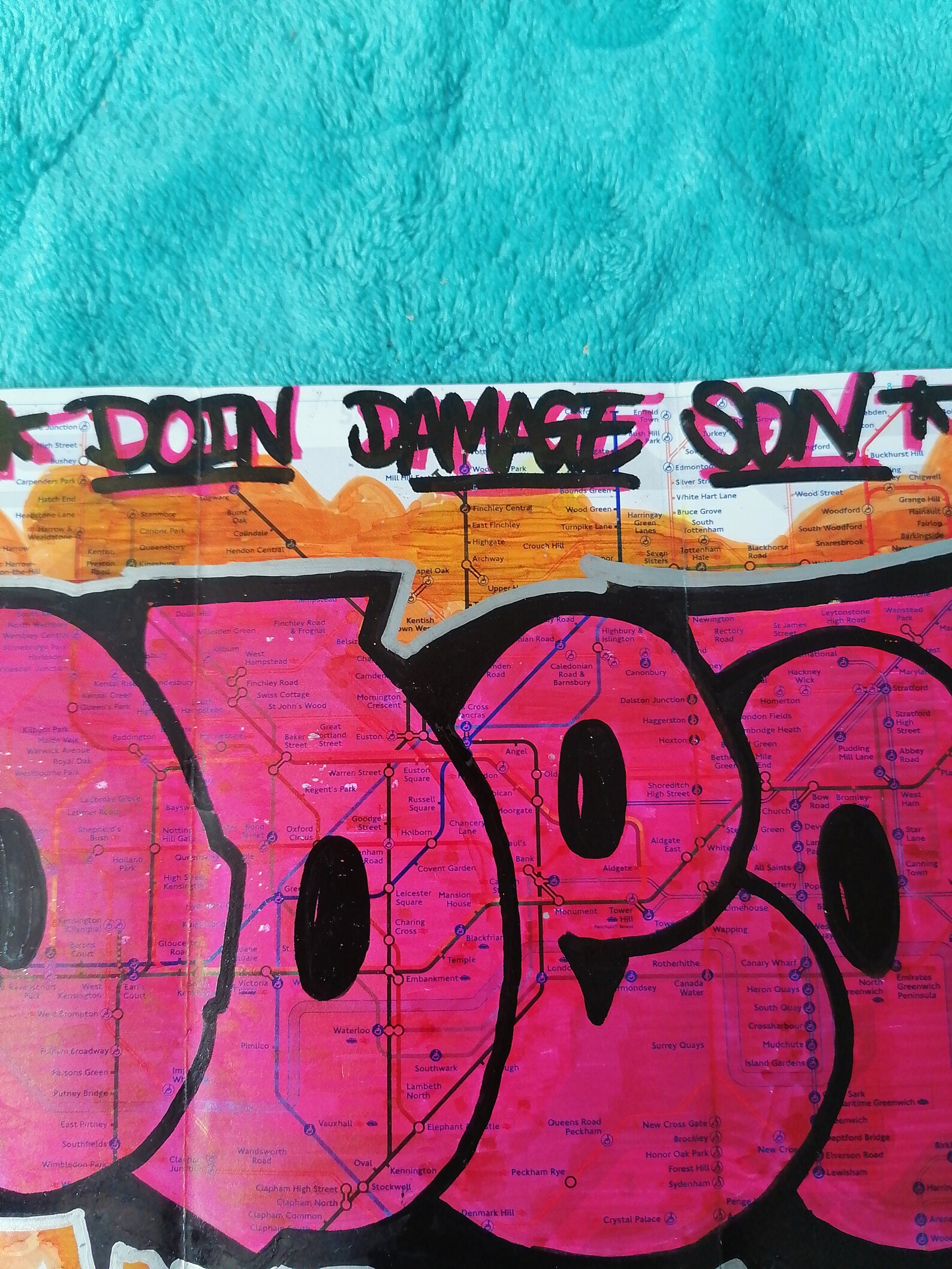 ODEA DDS London tube map graffiti Street art | Etsy