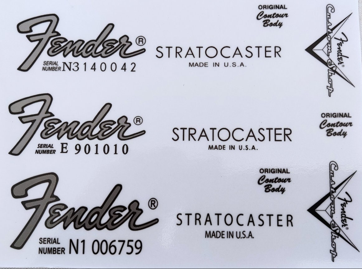 1 Fender Stratocaster 3x Headstock Logo STICKER usa cnz | Etsy