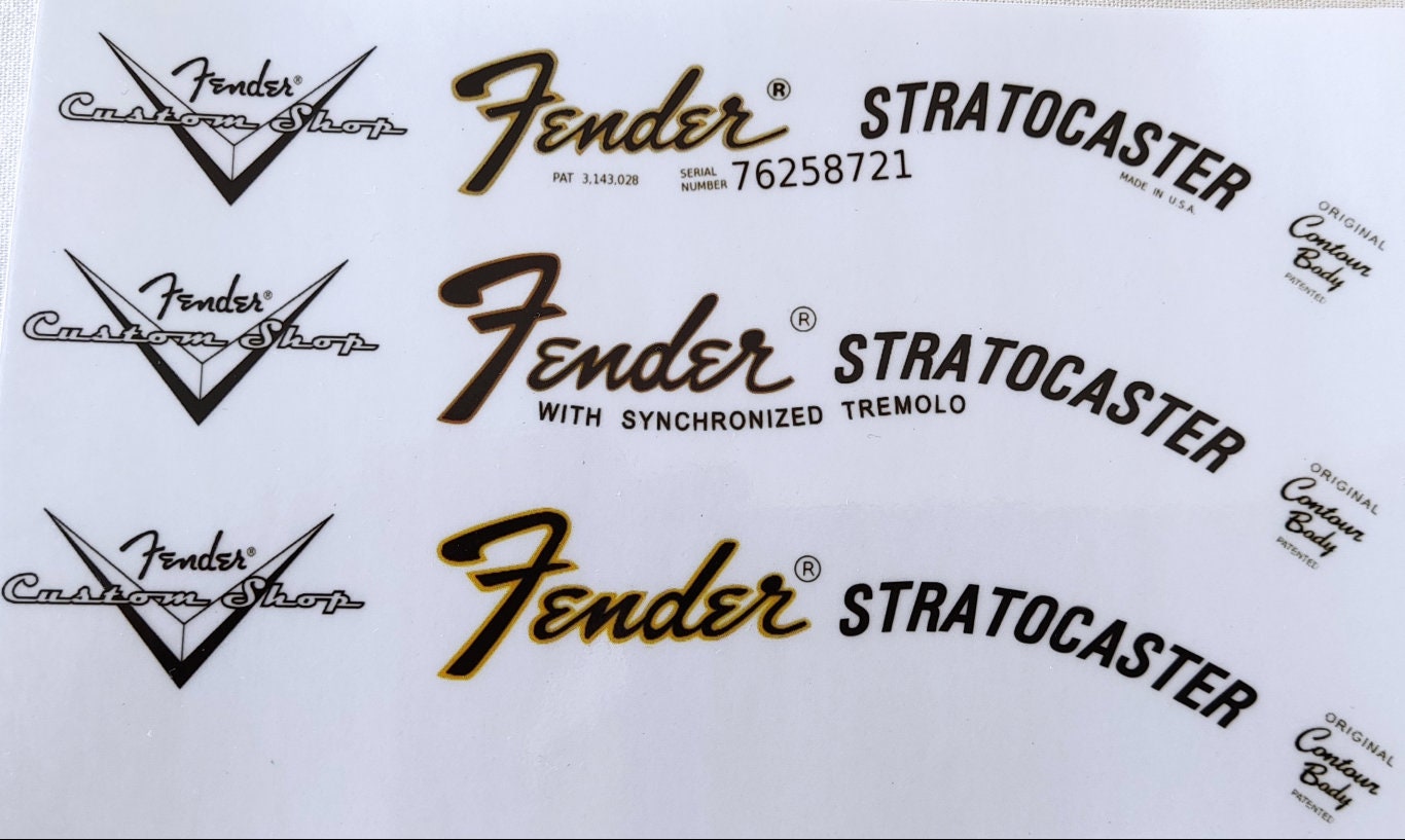 13 Fender Stratocaster 3x Headstock LOGO STICKER Welle | Etsy