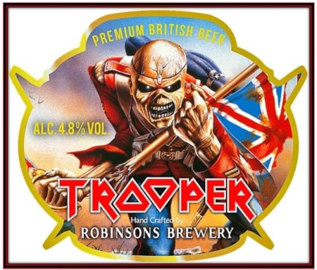 IRON MAIDEN the Trooper STICKER Eddies New Edition Beer (self Adhesive ...