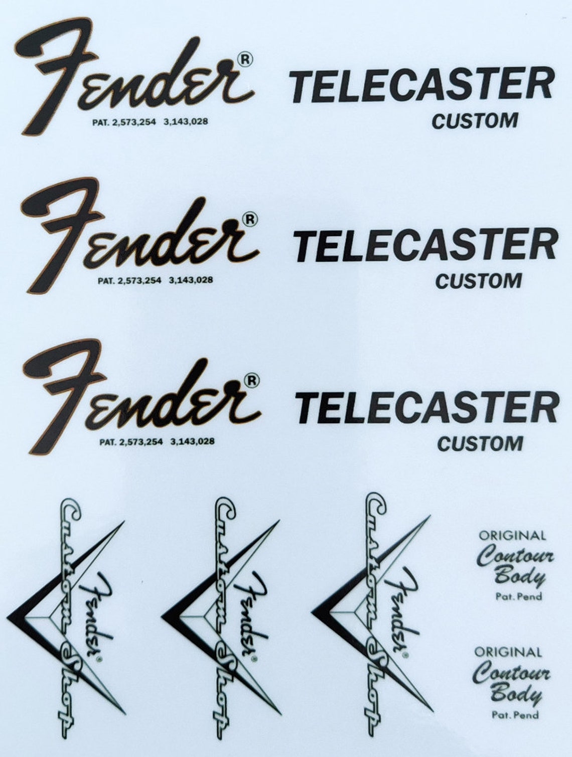 40 Fender Telecaster Headstock Logo STICKER Custom s_n | Etsy