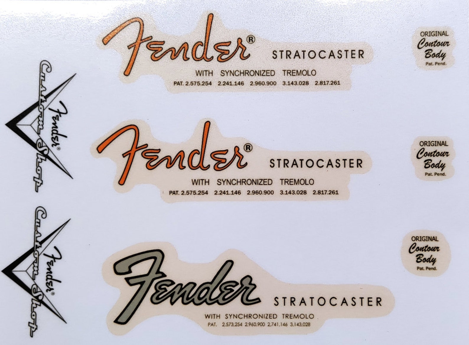 2 Fender Stratocaster 3x LOGO STICKER Org | Etsy