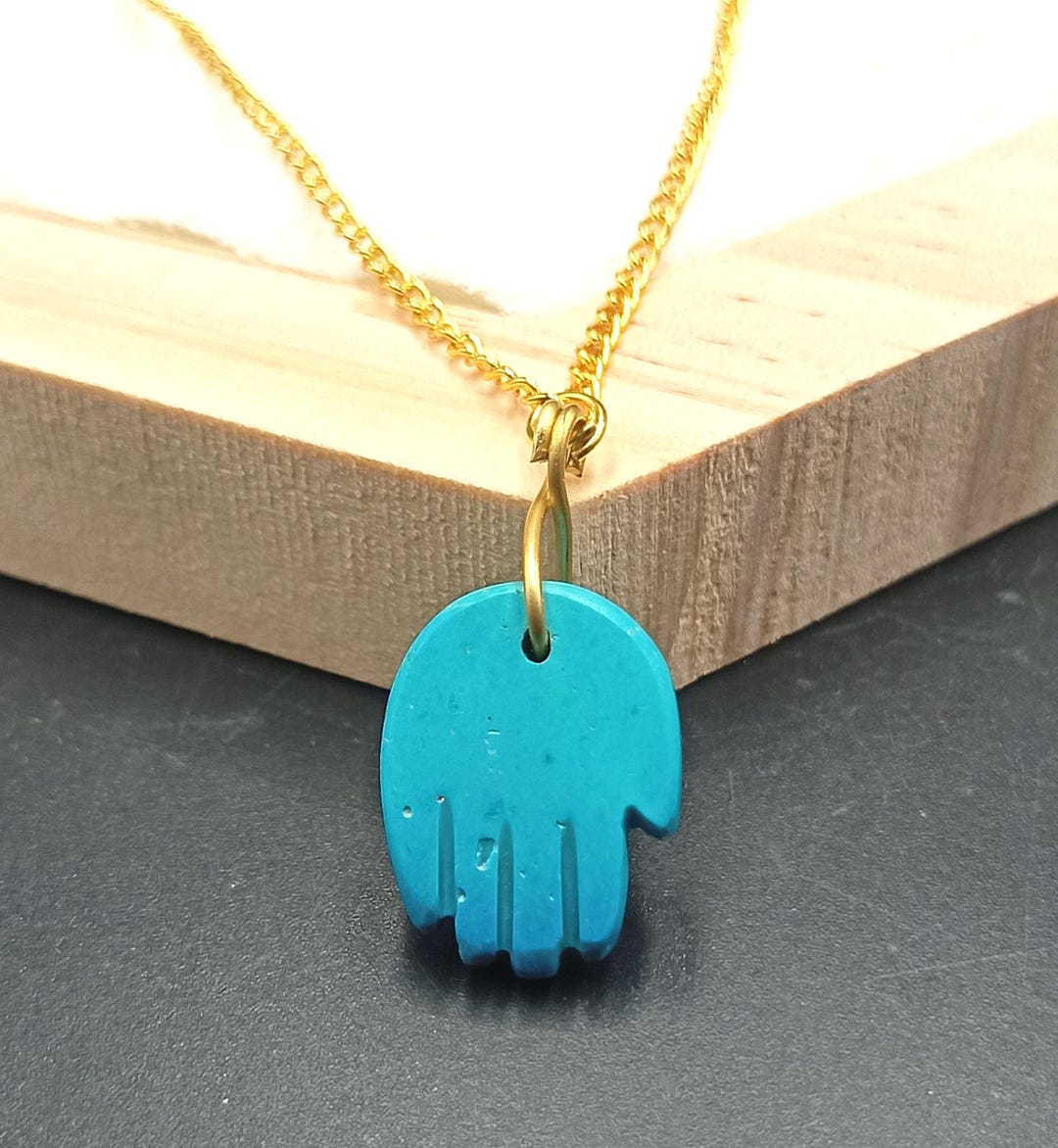 Turquoise Hamsa Hand Pendant, Hand Carved Gemstone, Hand of God ...