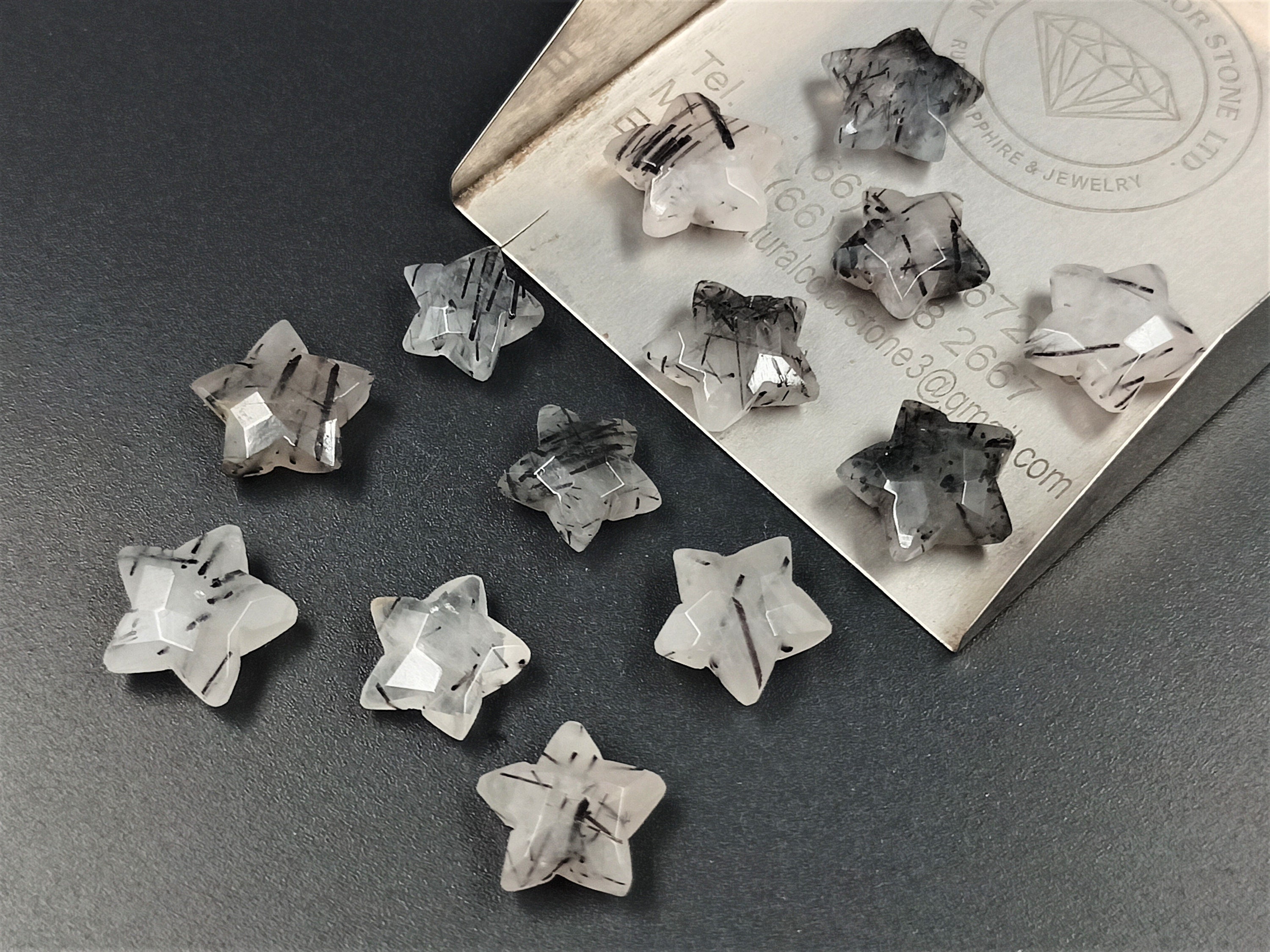Black Rutile Star Shape Briolette, Natural Faceted Star Shape Gemstone ...