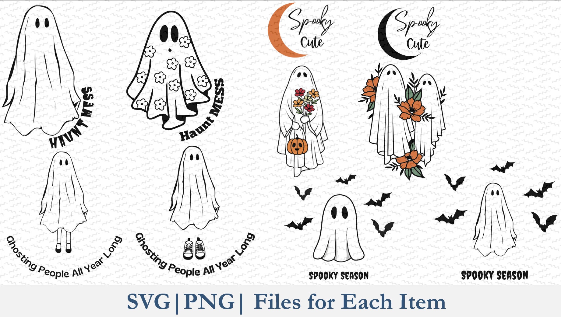 Boho Ghost || Cute Ghost || SVG || PNG - Etsy