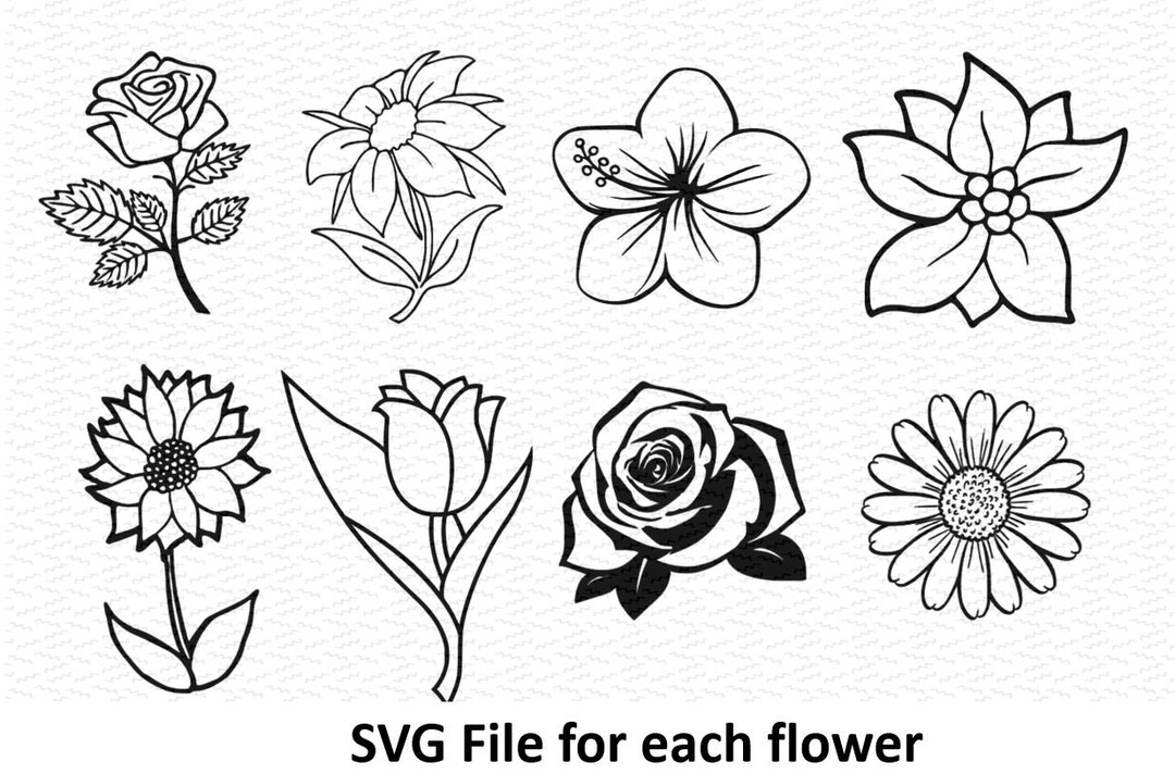 SVG PNG File for Flowers - Etsy