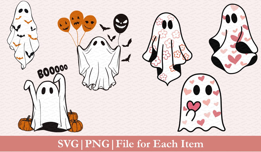Boho Cute Ghost Bundle || SVG || PNG - Etsy