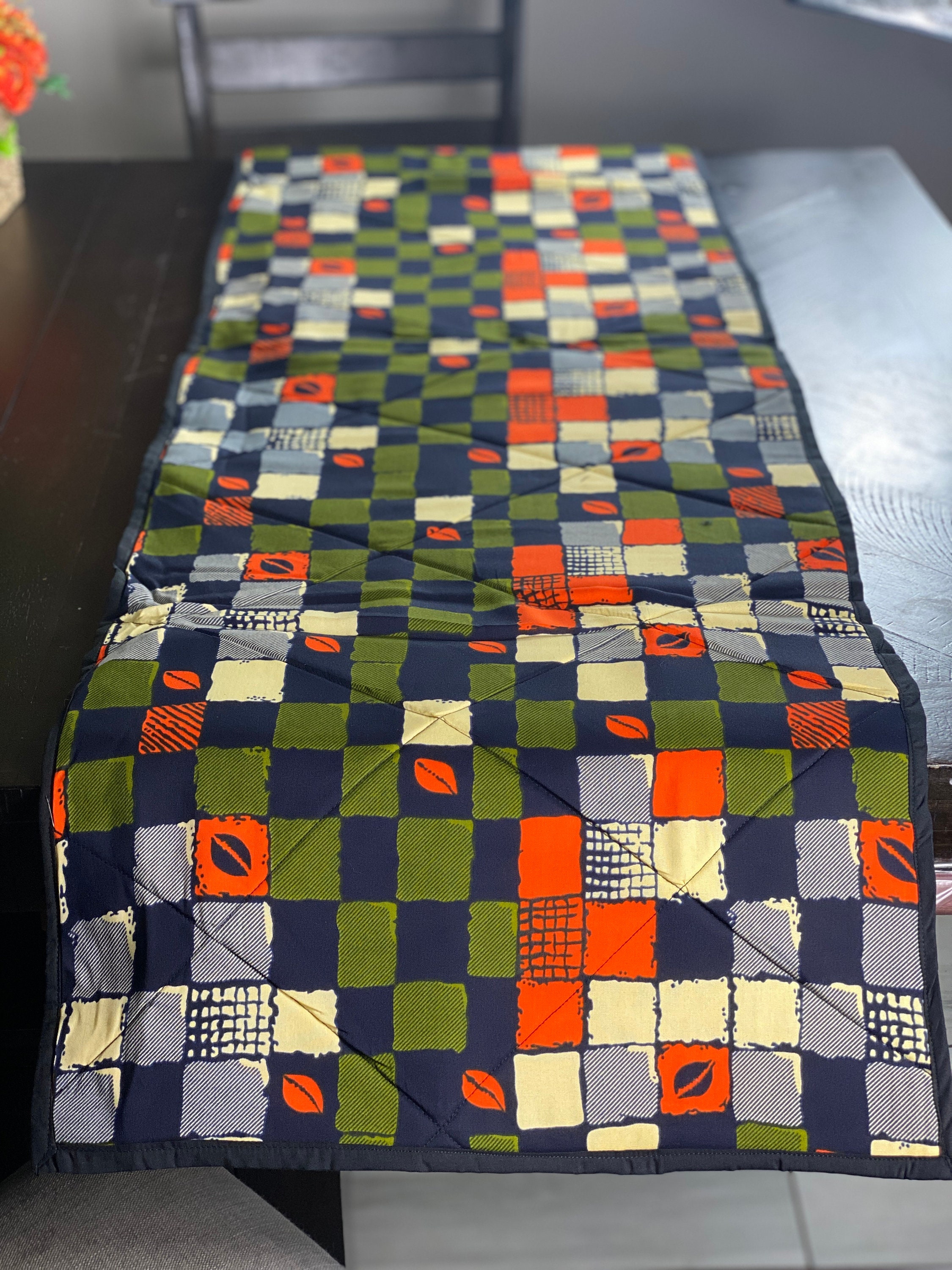 Sitan Green Ankara Table Runner Table Linen Quilted Table - Etsy