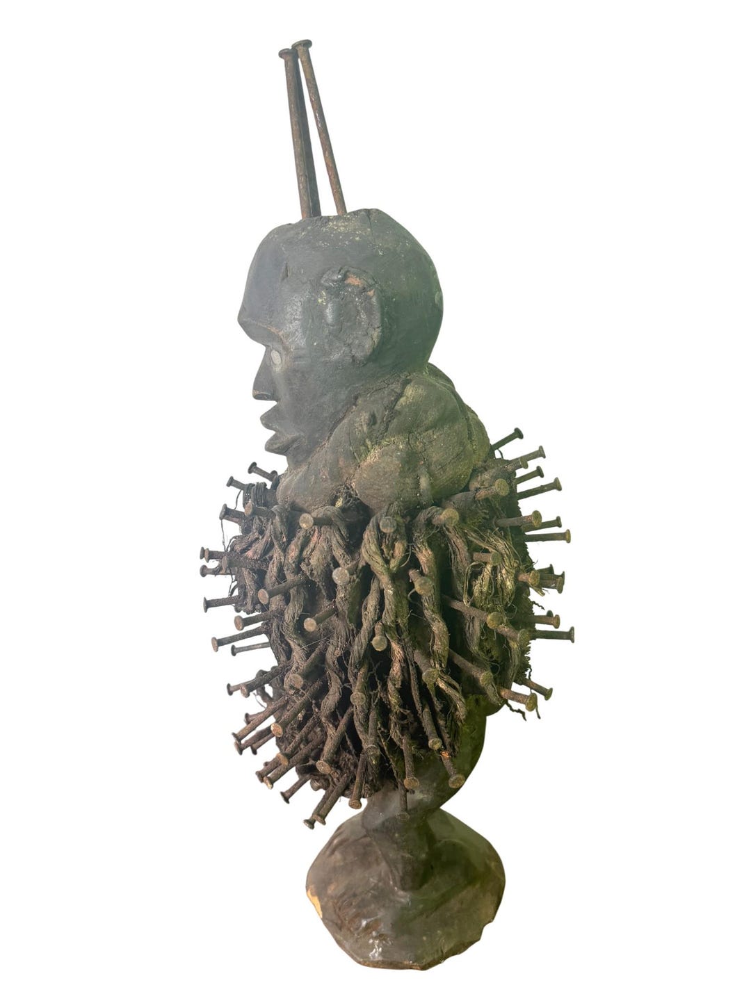Vintage African Bakongo Nail Statue | Congo Power Figure Nkondi | Hand ...