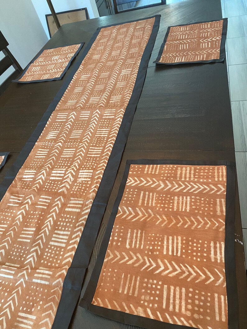 African Mudcloth Table Runner, Africa Home Wall Decor, Boho Wall Table ...
