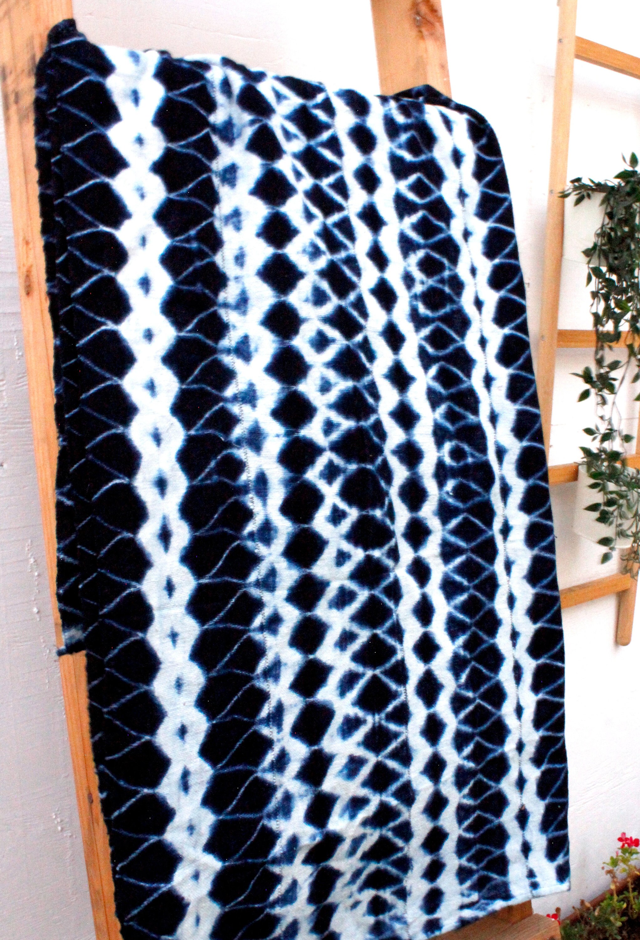 Indigo Fabric Square/ Mali Indigo Blanket Throw/handmade Fabric Blanket ...