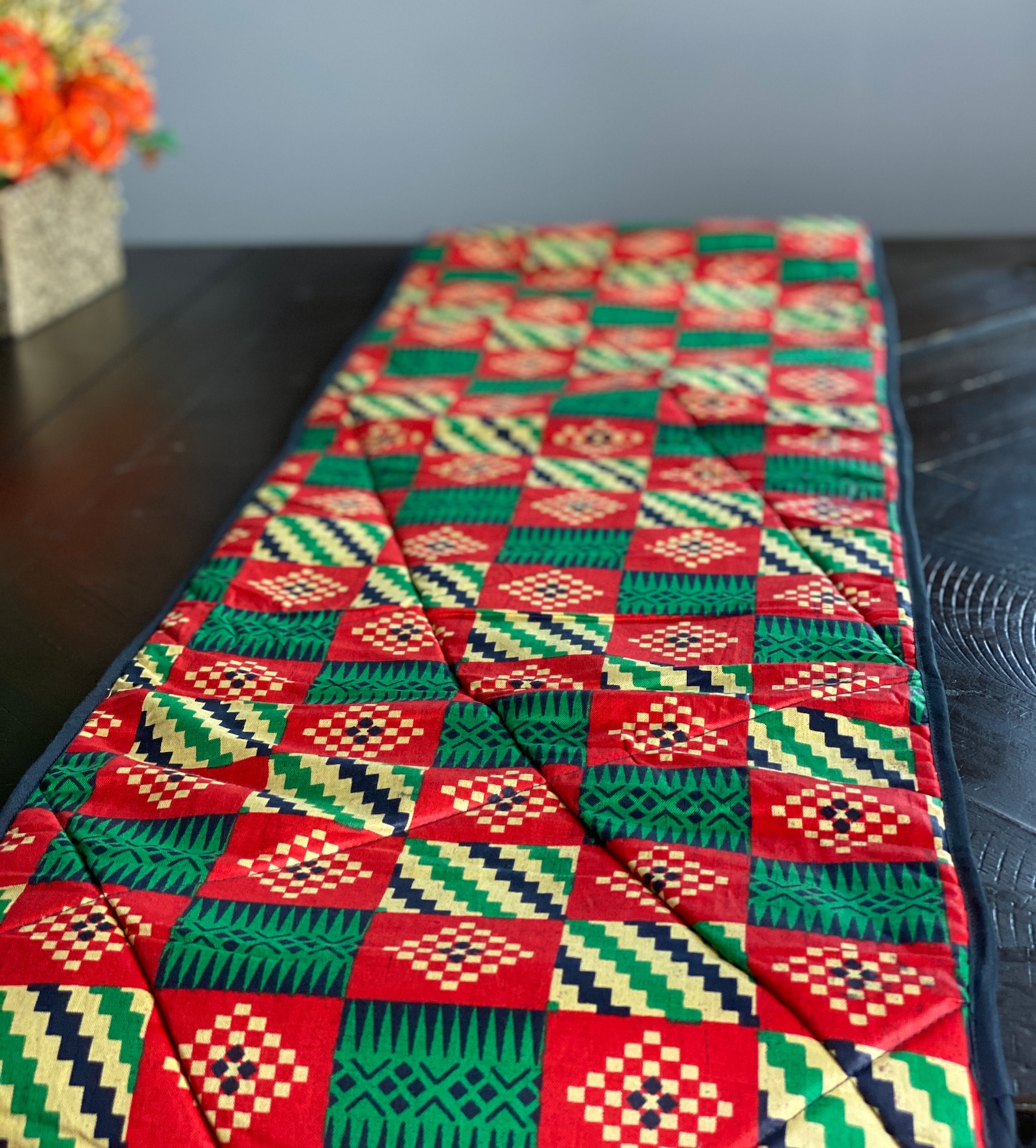 Handmade Ankara Quilted Table Runner: African Fabric Table Linen - Etsy