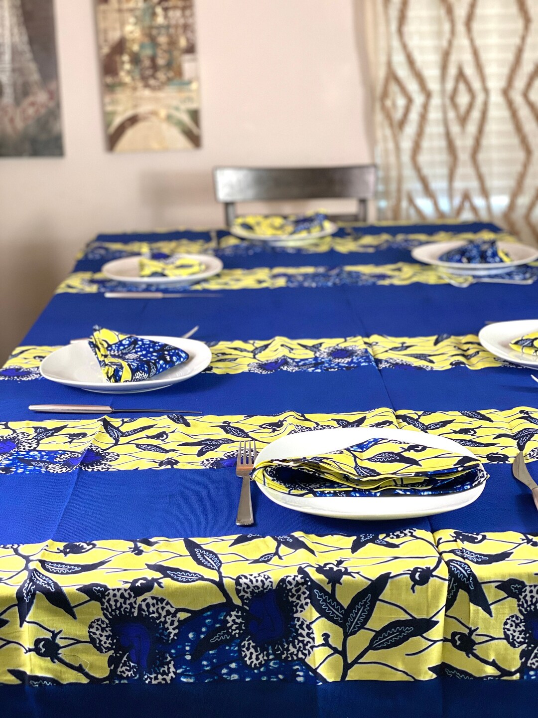 Handcrafted Ankara Wax Tablecloth| Colorful and Unique Dining Décor ...
