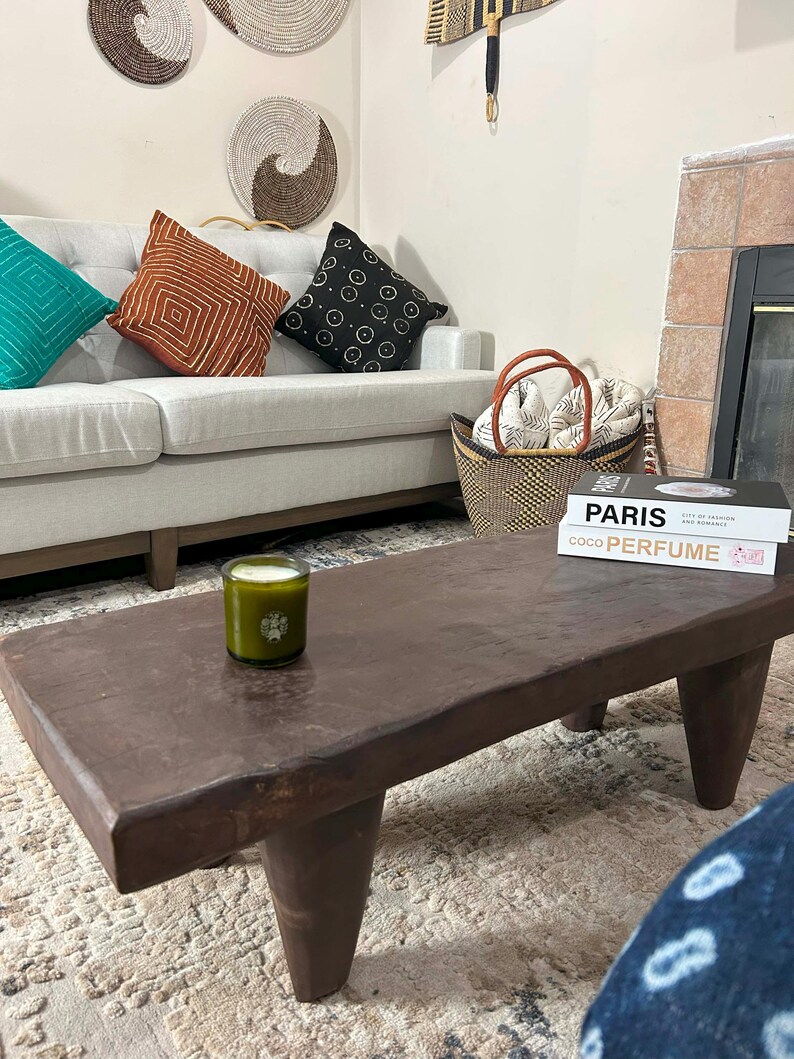 Vintage Senufo Bench Coffee Table: African Rustic Wood, 38" - Etsy