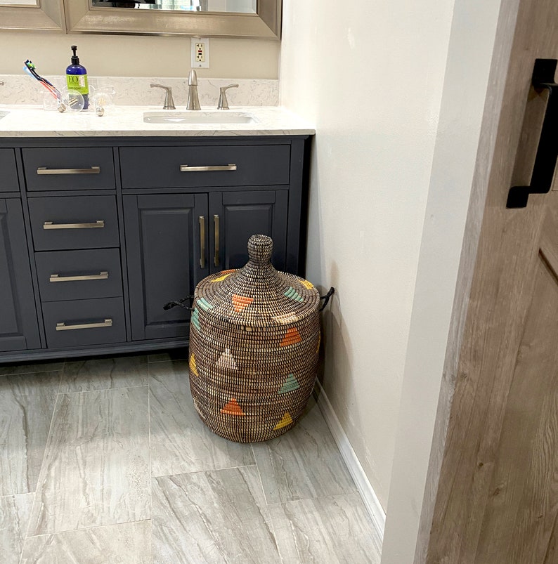 Alima Black Senegal Storage Basket – Natural - Handmade Senegalese ...