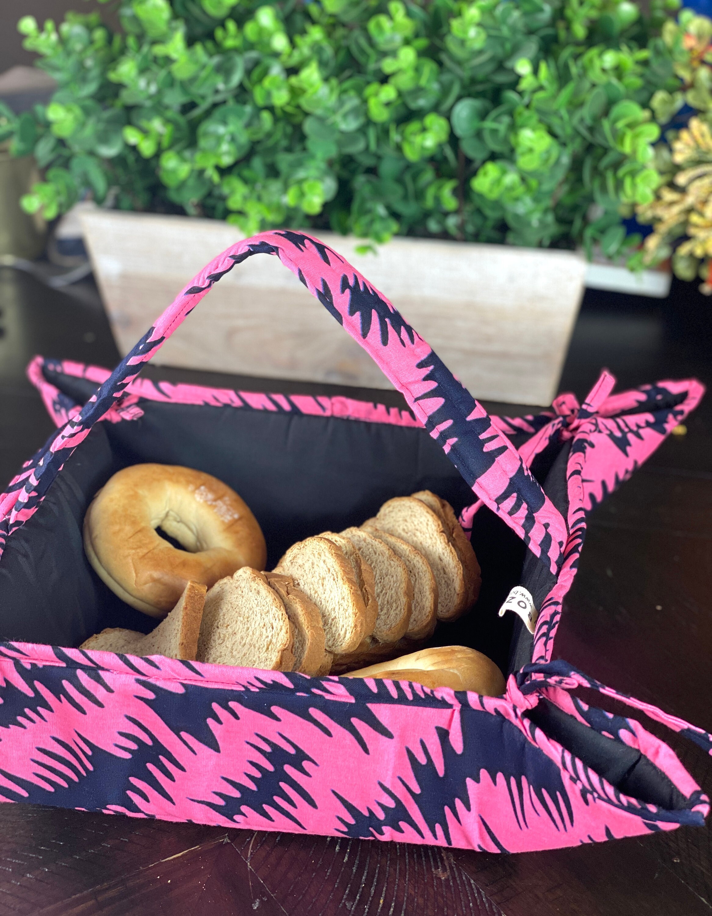 Alice Pink Ankara Breadbasket Table Linen Handmade African Fabric ...