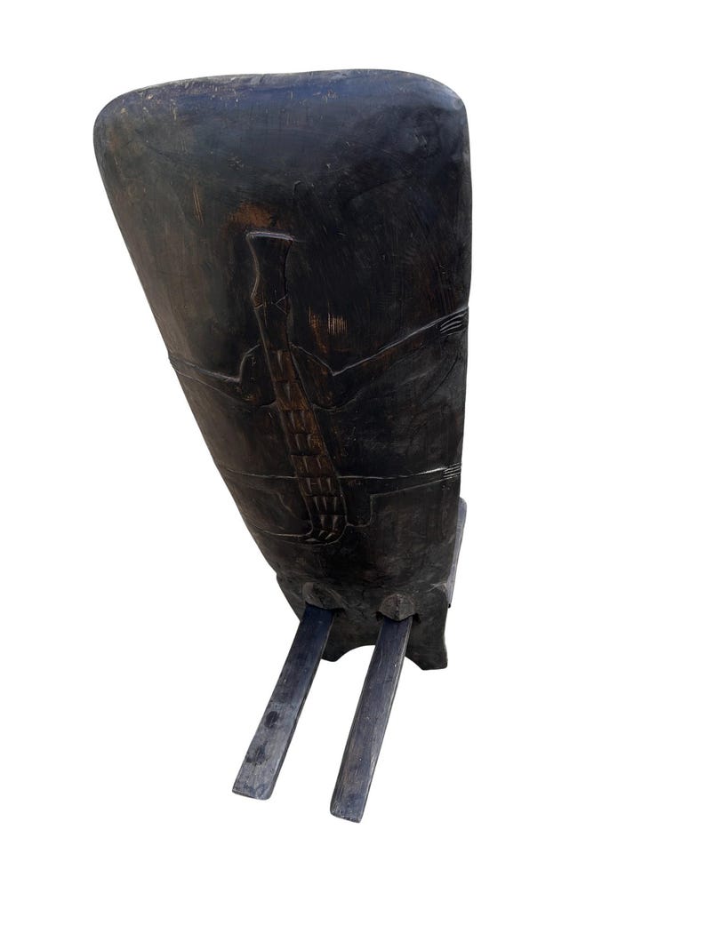 Senufo Stargazer Folding Antique Chair: Hand-carved African Wood 42H X ...