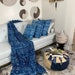 Lolo Blue African Mudcloth Blanket Set Traditional Textile - Etsy