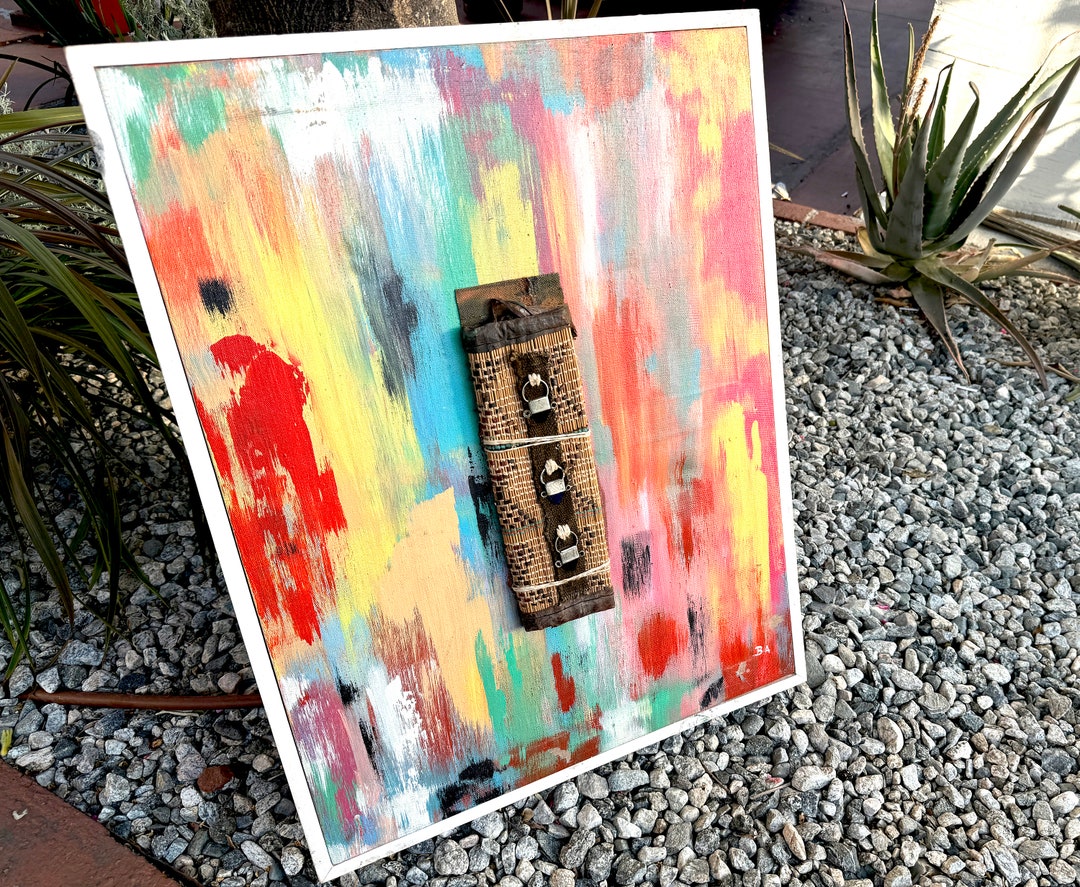 African Multicolor Wall Art Framed African Tuareg Wall Art Decor Wall ...