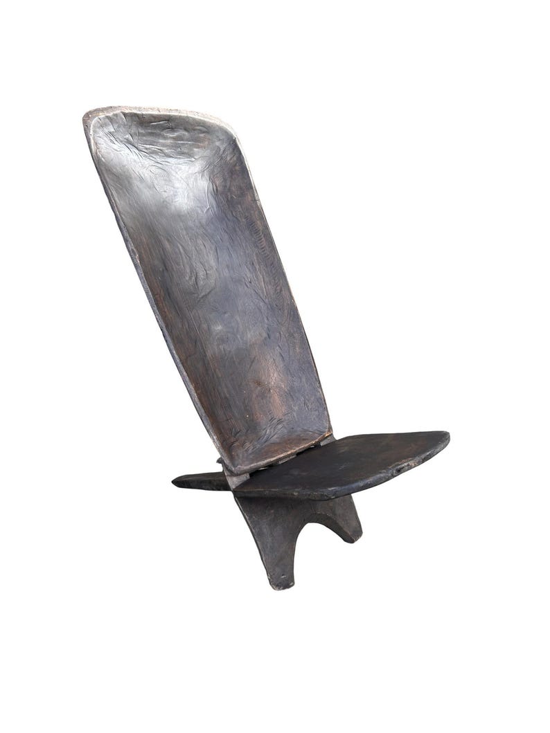 Senufo Stargazer Folding Antique Chair: Hand-carved African Wood 42H X ...