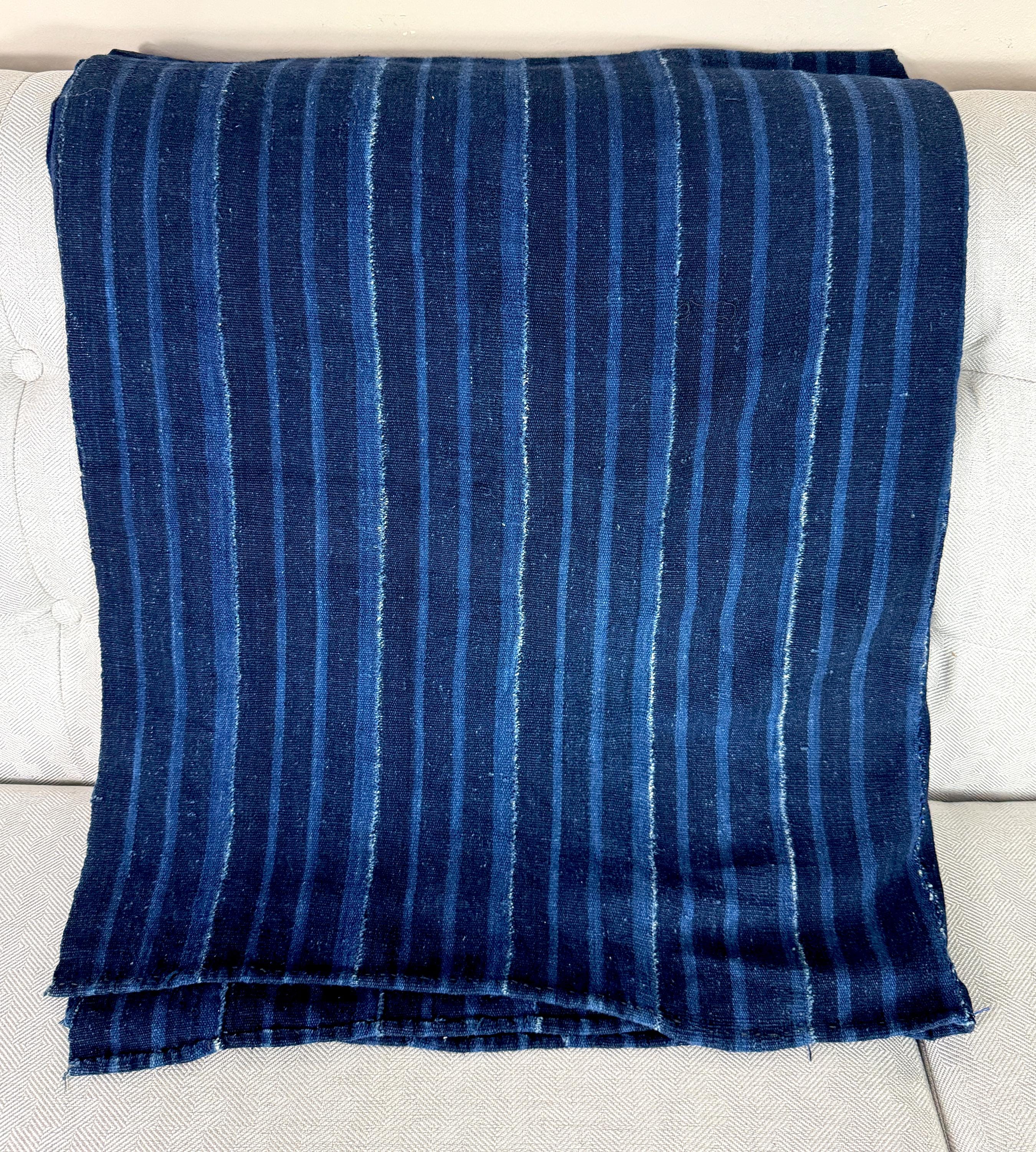 Vintage African Indigo/ Antique Indigo Shibori Dyed Fabric Mud Cloth ...