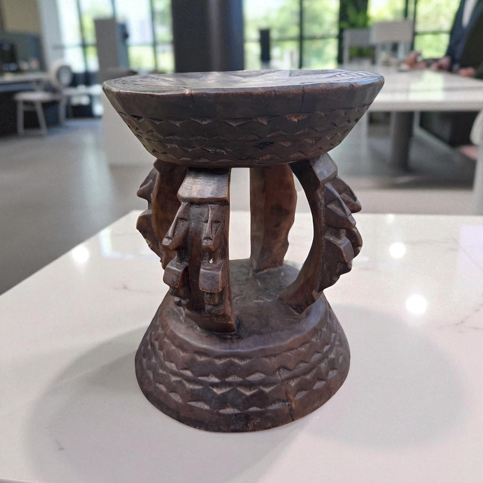 Authentic African Dogon Wood Stool With Carved Figured Legs – Mali ...