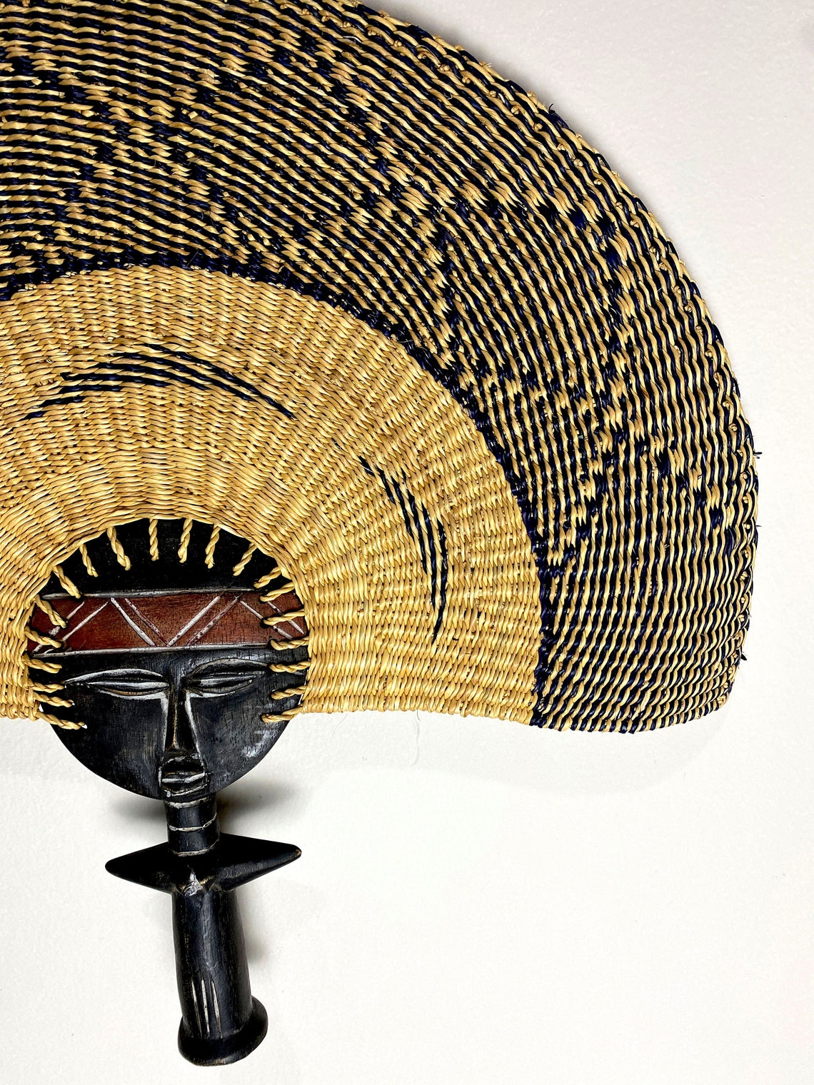 Woven Wall Fan Hanging Bolga Mask Fan African Wall Basket - Etsy