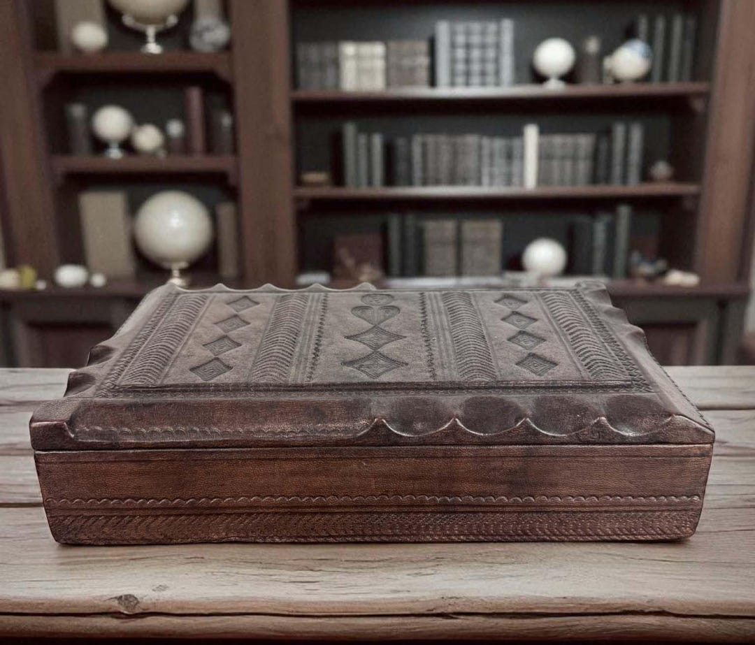 Authentic Mali Tuareg Leather Jewelry Box – Handmade African Home ...