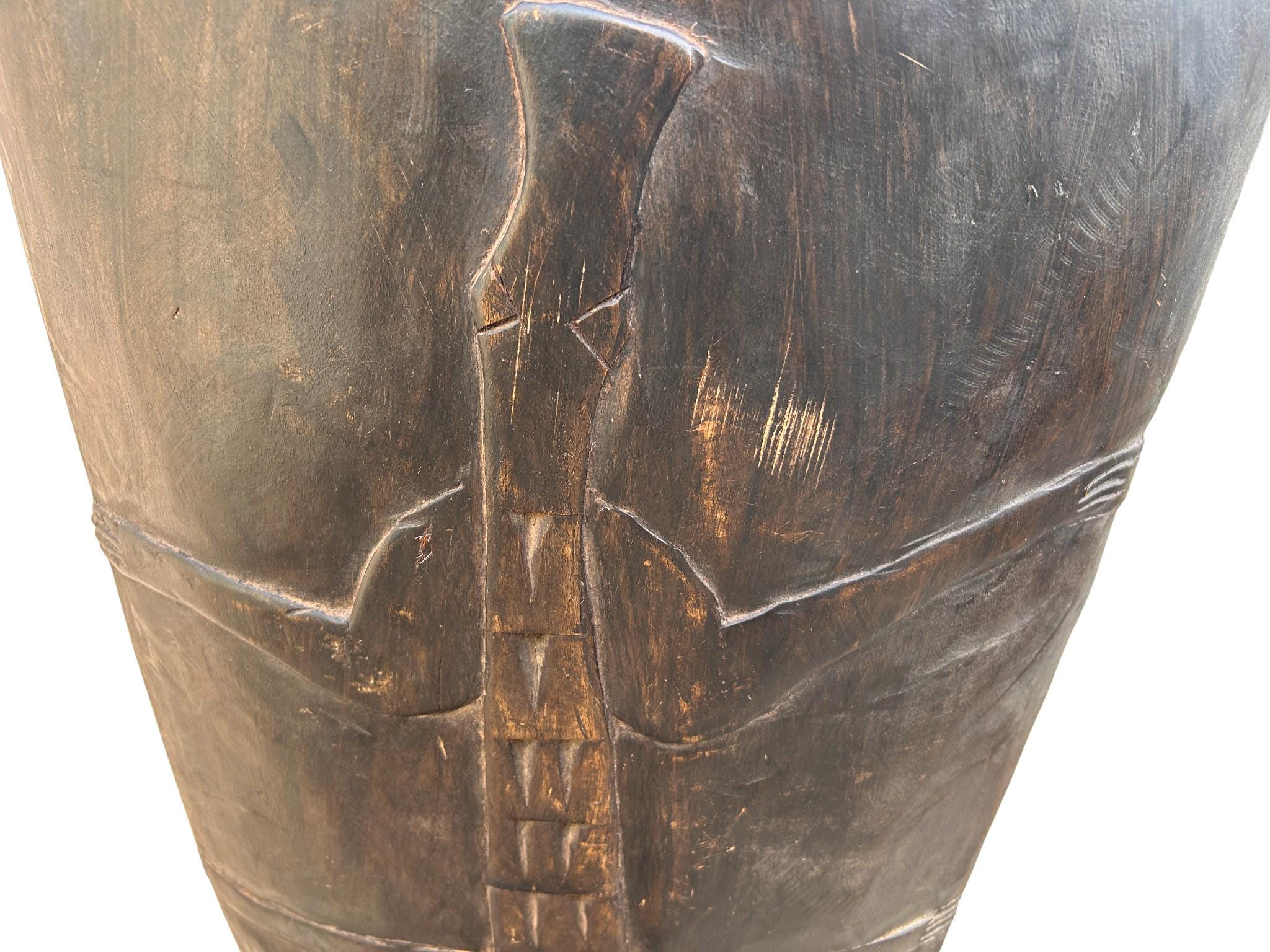 Senufo Stargazer Folding Antique Chair: Hand-carved African Wood 42H X ...
