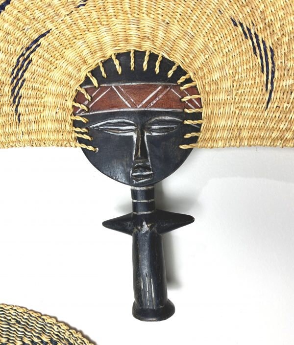 Woven Wall Fan Hanging Bolga Mask Fan African Wall Basket Basket Wall ...