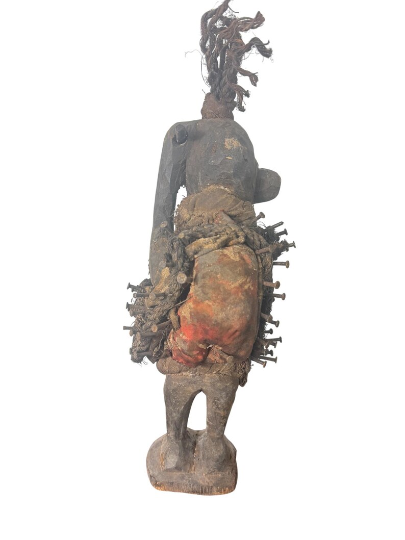 Vintage African Bakongo Nail Statue | Congo Power Figure Nkondi | Hand ...