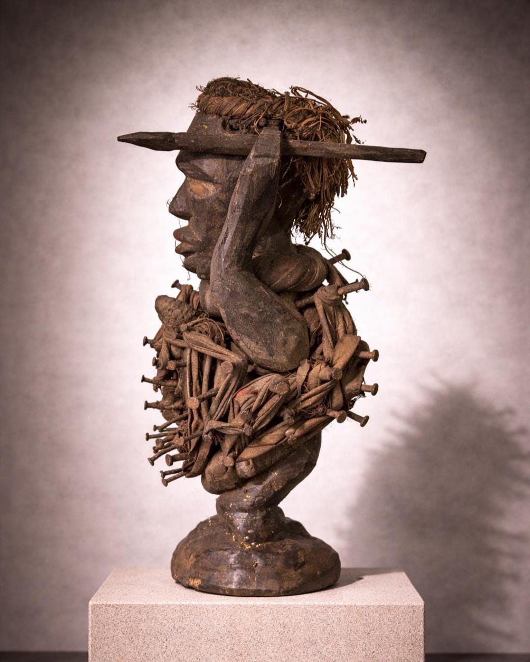 Vintage African Bakongo Nail Statue/congo Power Figure Nkondi | Hand ...