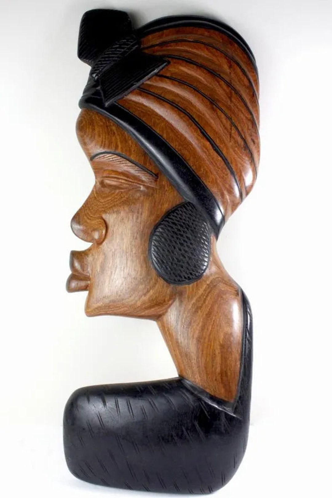 Brown Men & Women Face Set Wooden Sculpture Home Decor Art Decor - Etsy