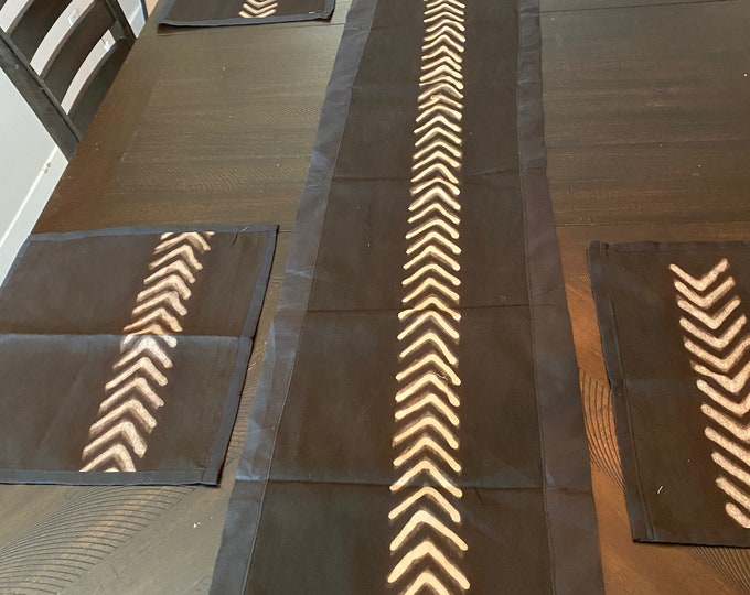 African Mudcloth Table Runner, Africa Home Wall Decor, Boho Wall Table ...