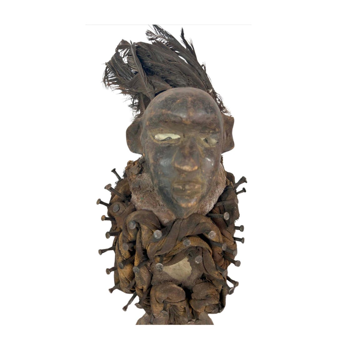 African Bakongo Nail Statue - Congo. African Art Nkondi or Power Figure ...