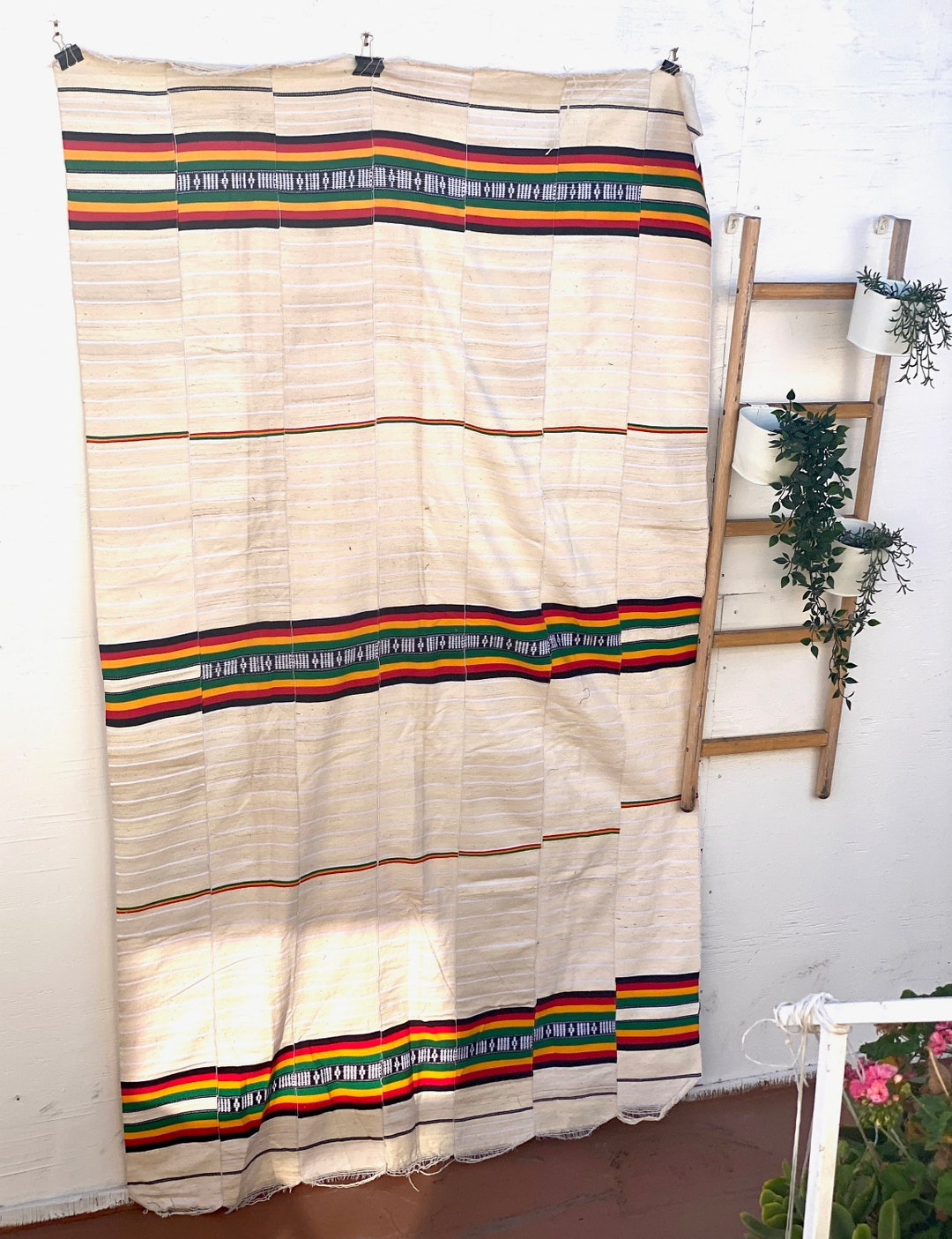 Beige Multi Colors Fulani Throw/blanket/african Collectible Textile ...