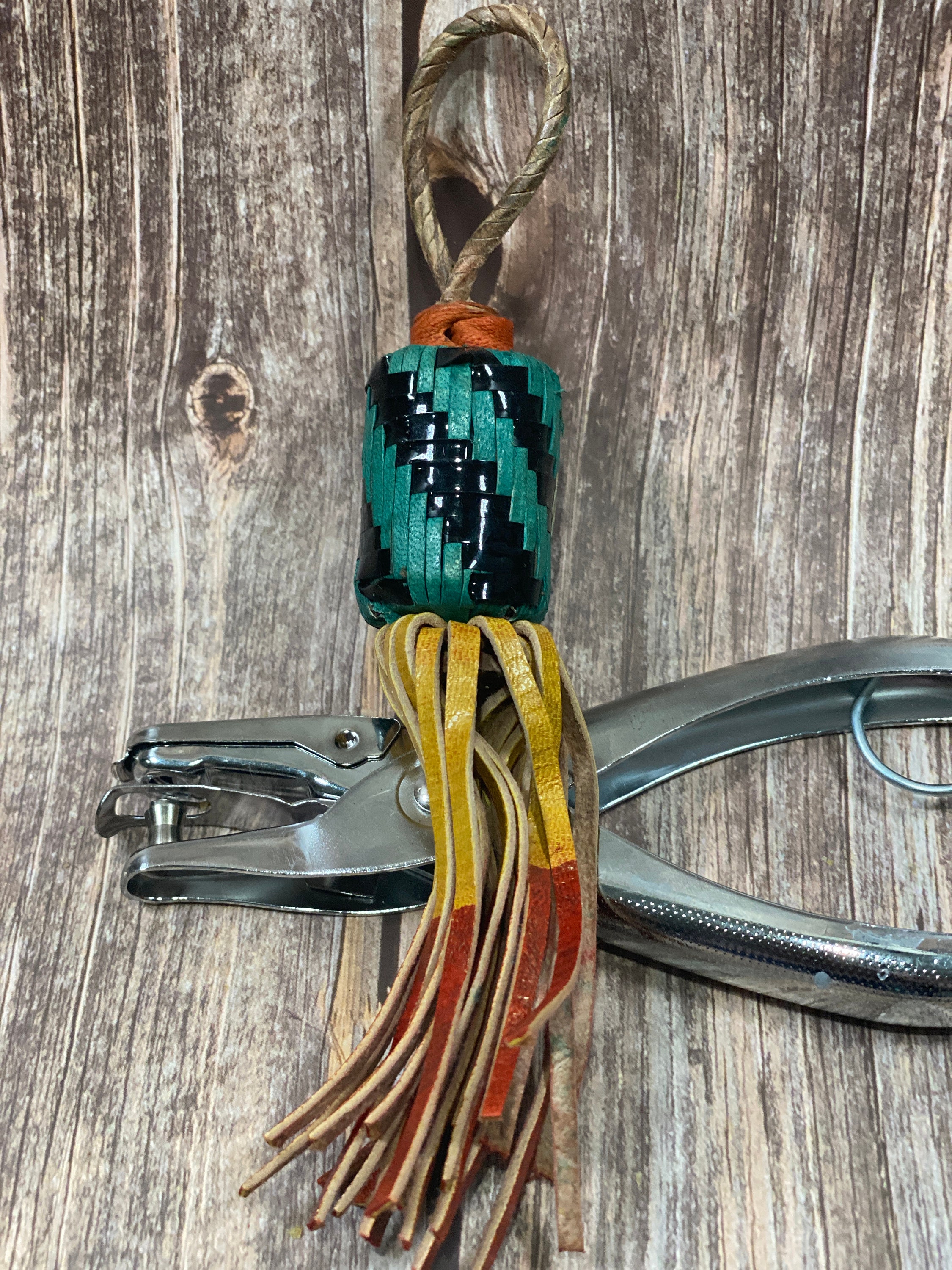 Tuareg Goat Leather Tassel Leather Keychain Leather Fringe Striped ...