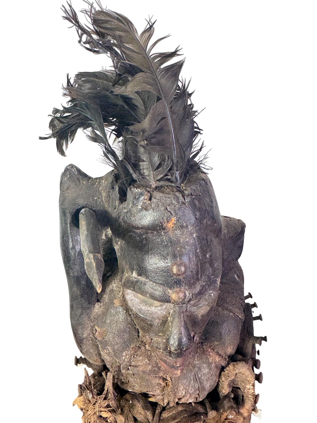 Vintage African Bakongo Nail Statue | Congo Power Figure Nkondi | Hand ...