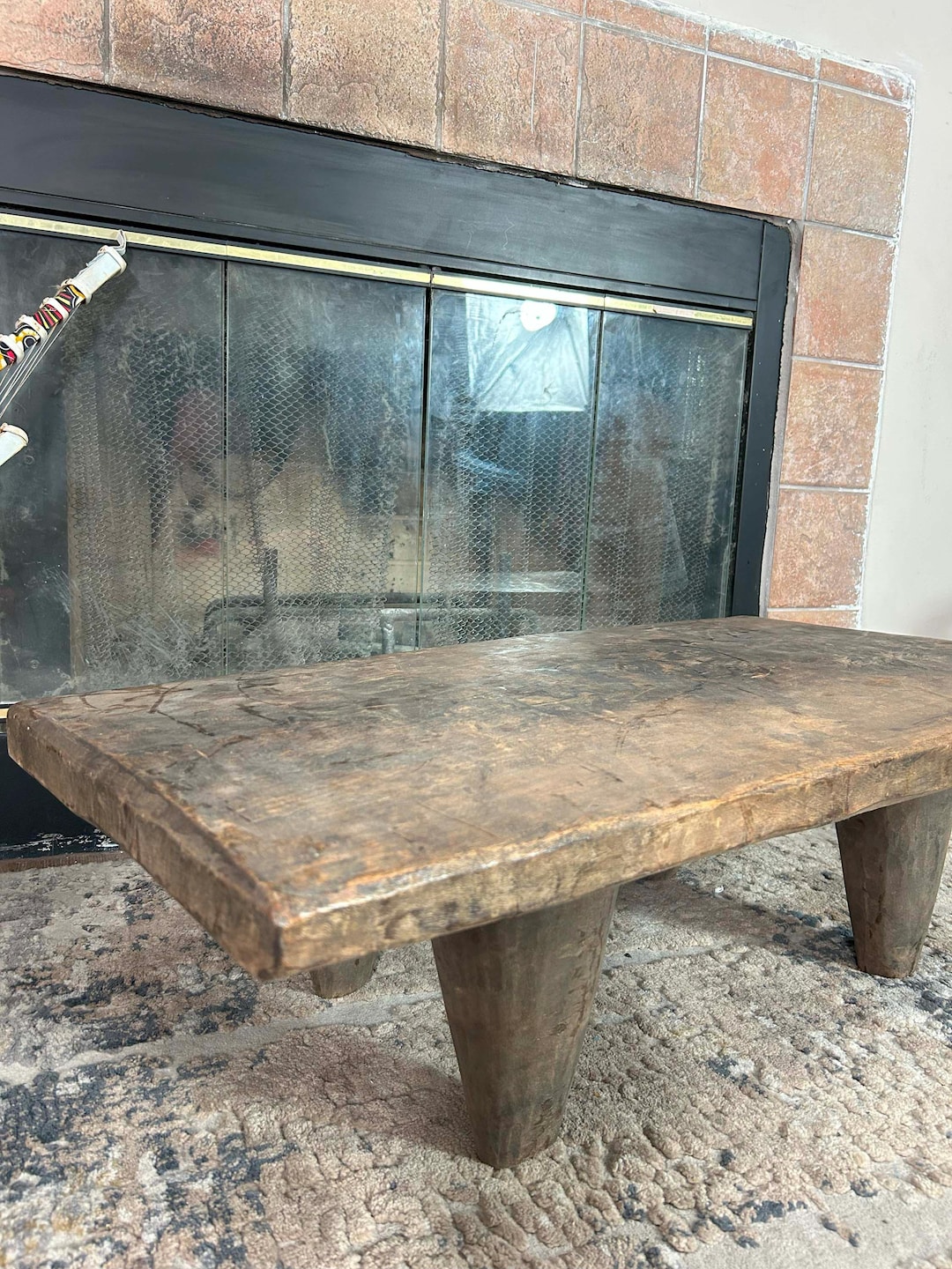 36” Senufo Bench Coffee Table, African Vintage Senufo Authentic Bench ...