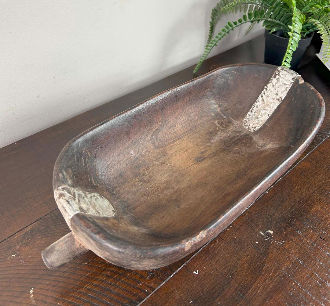 Vintage African Hutu Wooden Scoop Bowl – Hand-carved Tribal Kitchenware ...