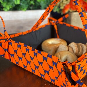 Mai Orange Ankara Breadbasket| Table Linen| Handmade African Fabric ...