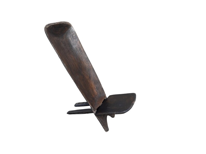 Senufo Stargazer Folding Antique Chair: Hand-carved African Wood 42H X ...