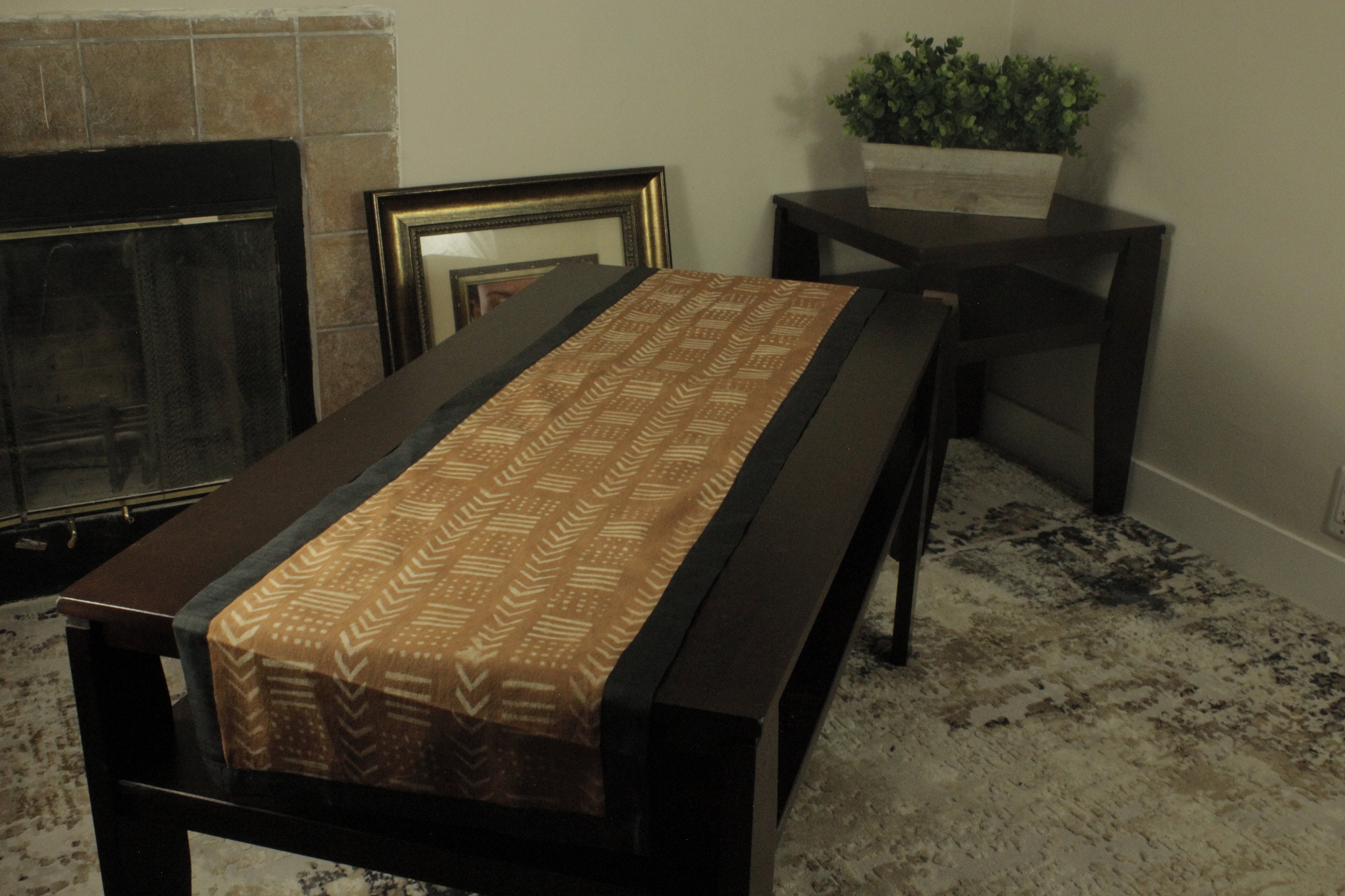 African Mudcloth Table Runner, Africa Home Wall Decor, Boho Wall Table ...