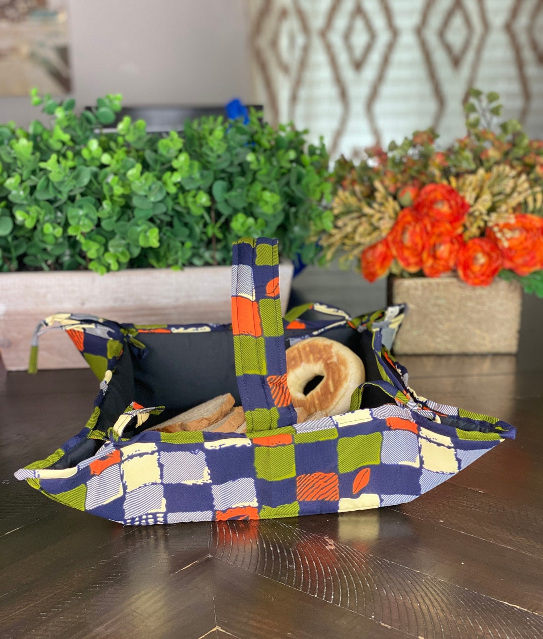 Sitan Green Ankara Breadbasket| Table Linen| Handmade African Fabric ...